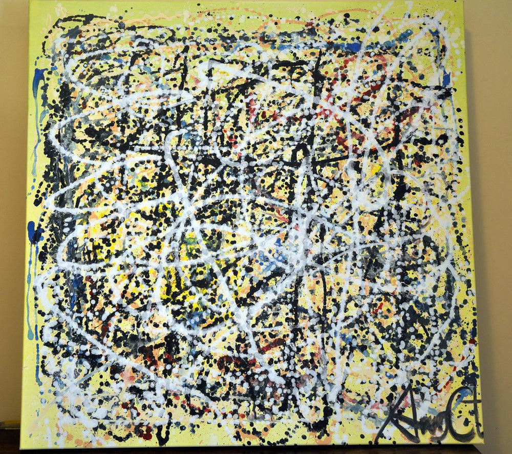 Cuadro "Homenaje a Pollock", lienzo de Ángeles Croxatto T.