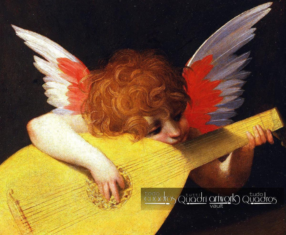 Ángel músico de Rosso Fiorentino, cuadro al óleo